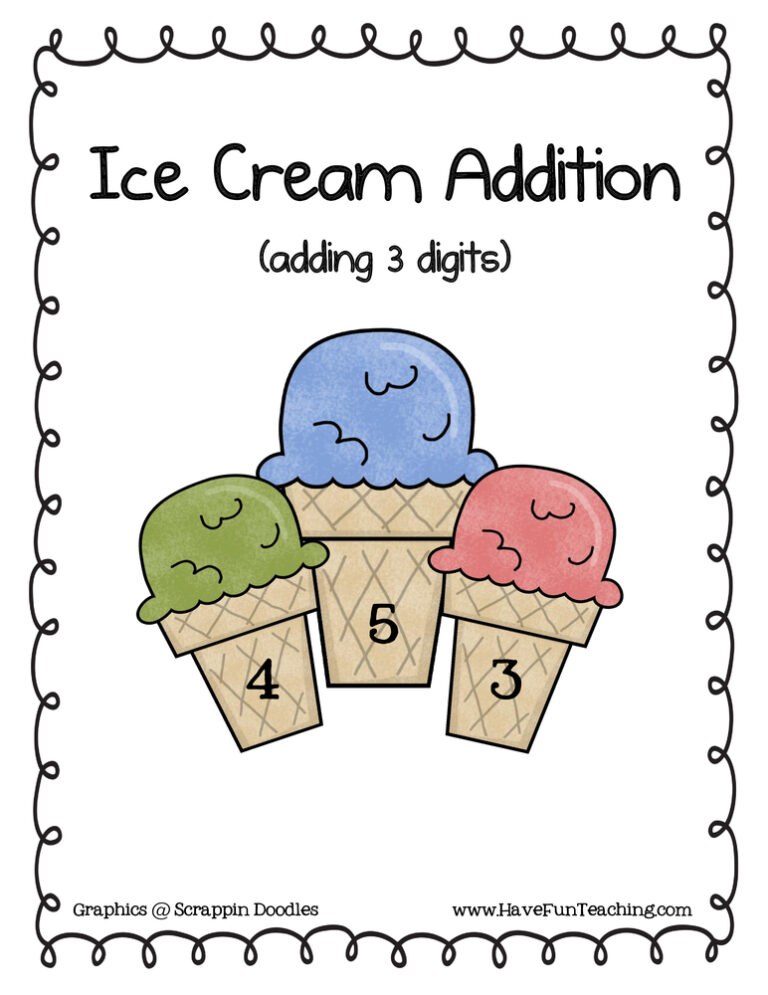 Three Addend Addition Activity - Have Fun Teaching
