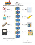 Adding Nine Matching Worksheet - Have Fun Teaching