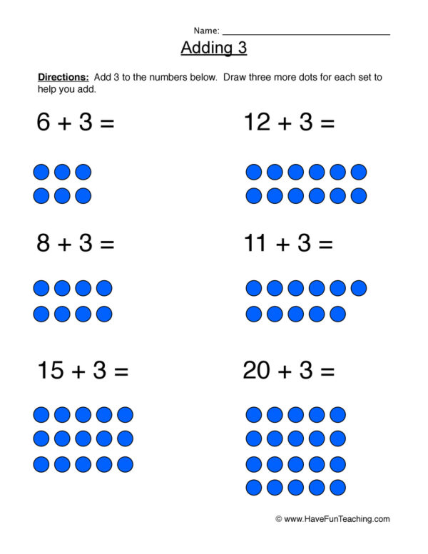 Adding Three Using Pictures Worksheet - Have Fun Teaching