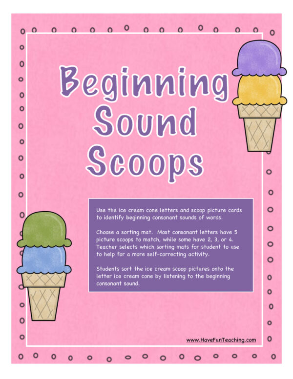 Consonant Sounds Activity - Have Fun Teaching