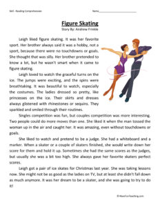 Figure Skating - Reading Comprehension Worksheet - Have Fun Teaching