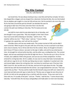 The Kite Contest Reading Comprehension Worksheet - Have Fun Teaching