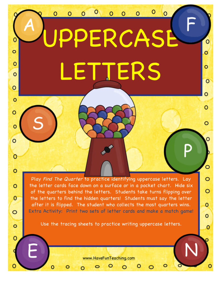 Uppercase Letters Activity - Have Fun Teaching