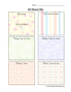 All About Me Boxes Worksheet - Have Fun Teaching
