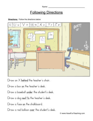 Drawing Follow Directions Worksheet - Have Fun Teaching
