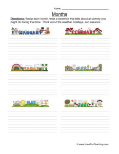 Calendar Worksheets - Have Fun Teaching