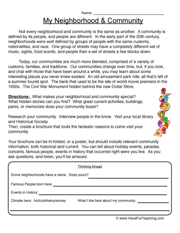 My Neighborhood Worksheet - Have Fun Teaching