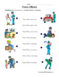 Police Officers Matching Worksheet - Have Fun Teaching