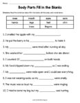 Body Parts Fill in the Blanks Worksheet - Have Fun Teaching