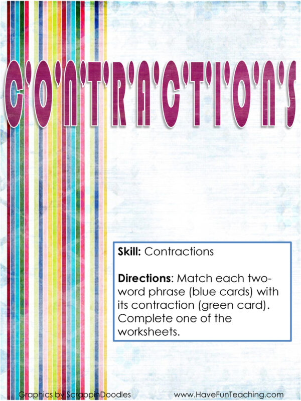 Contractions - Have Fun Teaching