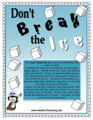 Don't Break the Ice Long Vowels Activity - Have Fun Teaching