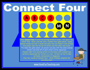 Connect Four Putting Letters in Order Activity - Have Fun Teaching