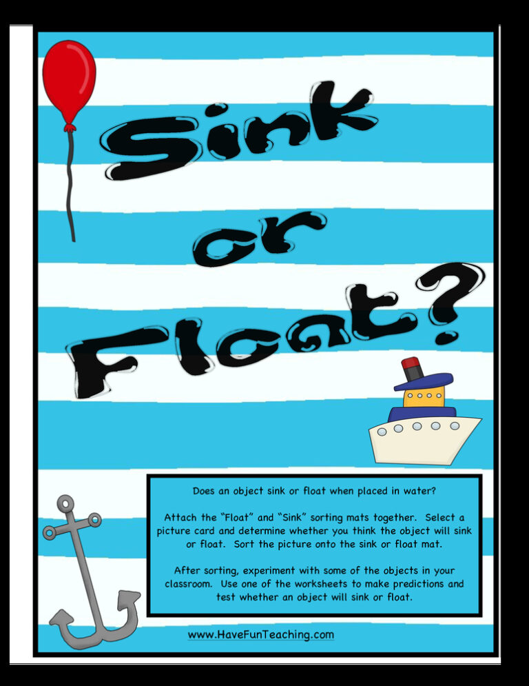 Sink or Float Activity - Have Fun Teaching