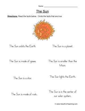 Sun Worksheets - Have Fun Teaching