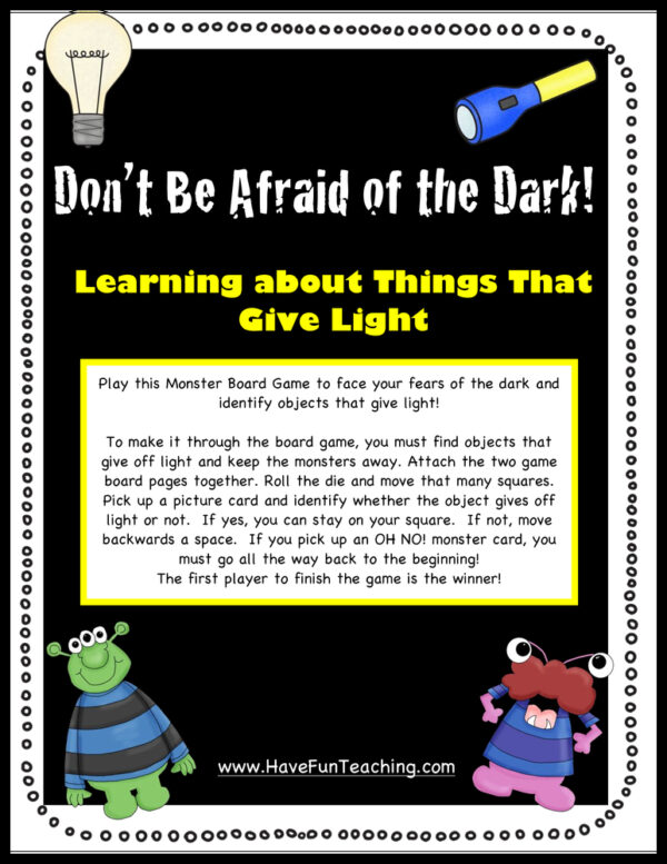 Things That Give Light Activity - Have Fun Teaching