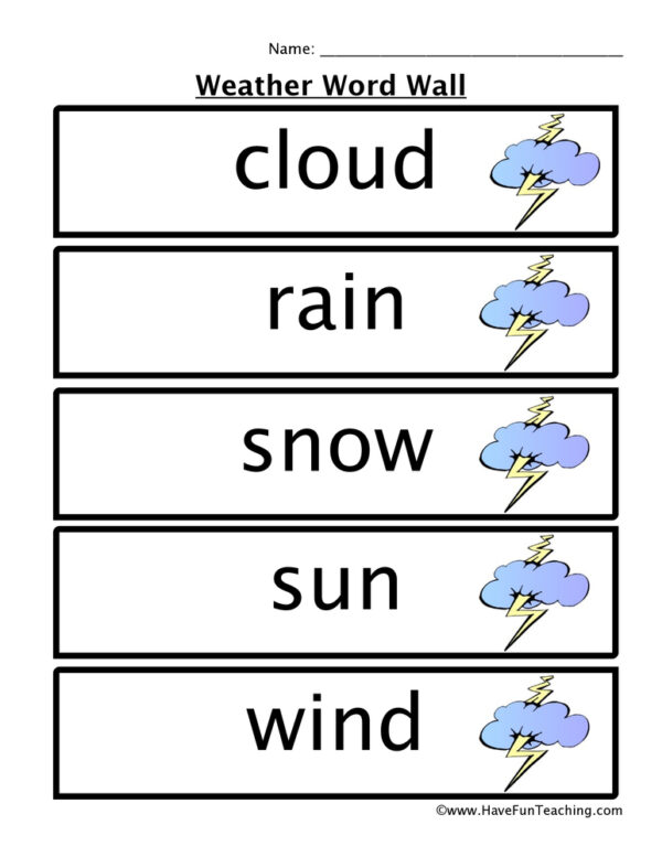 Weather Word Wall - Have Fun Teaching