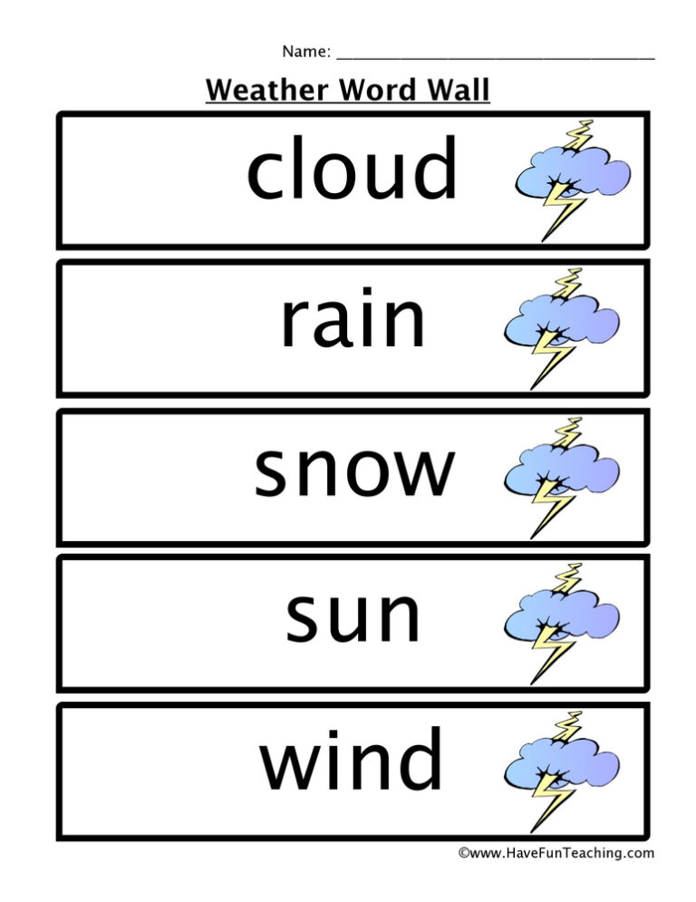Weather Word Wall - Have Fun Teaching