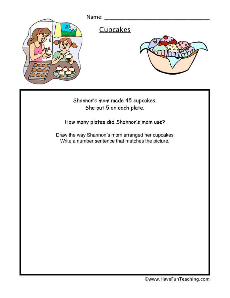 Cupcakes Multiplication Worksheet - Have Fun Teaching