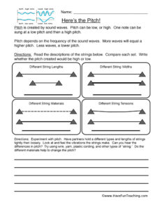 Sound Pitch Worksheet - Have Fun Teaching