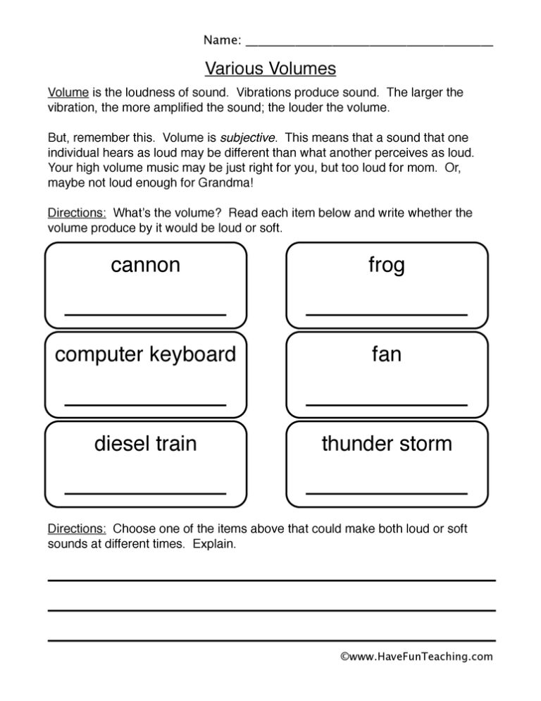 Sound Worksheets - Have Fun Teaching