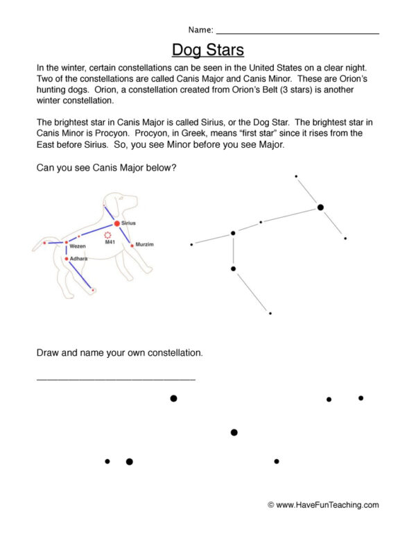 Make a Constellation Worksheet - Have Fun Teaching