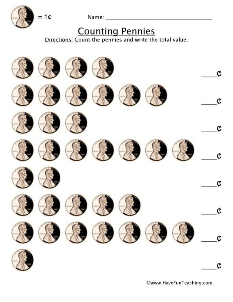 Counting Money Worksheets - Have Fun Teaching
