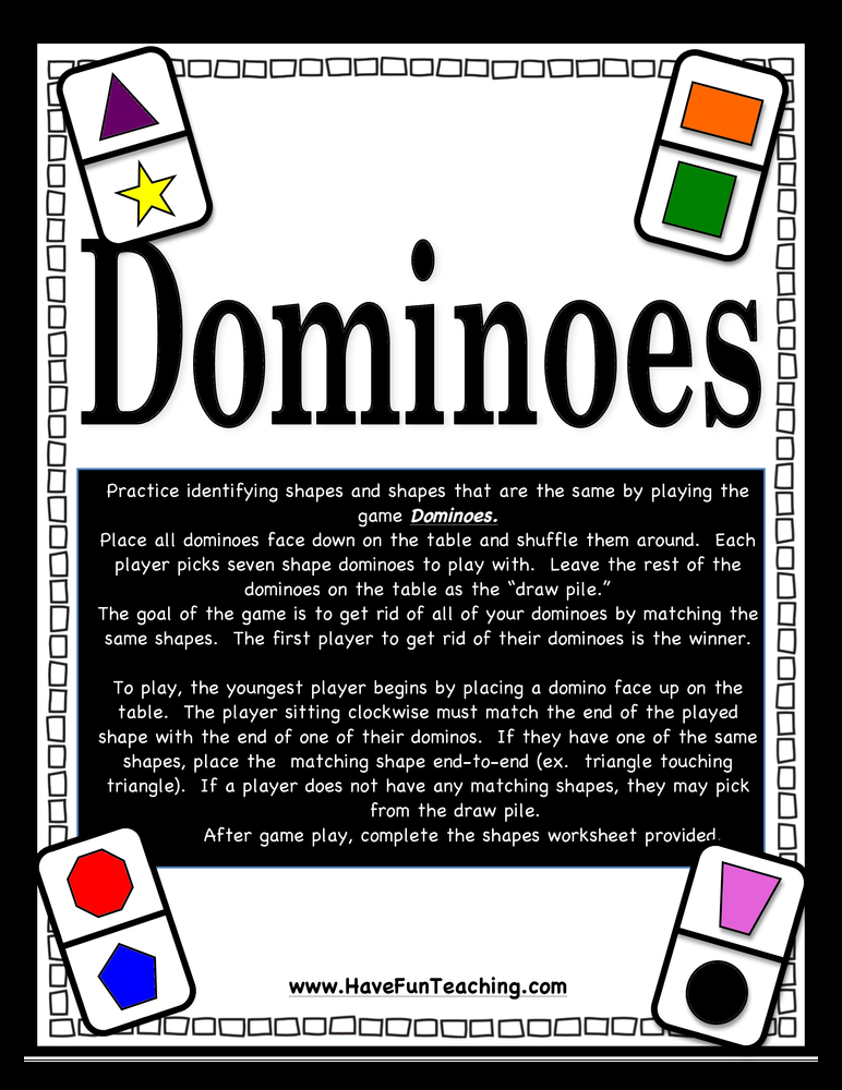 Domino Math Worksheet