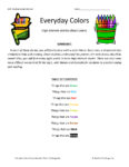 Everyday Colors - Reading Comprehension Test Collection - Have Fun Teaching