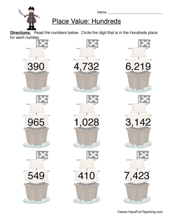 Place Value Hundreds Worksheet - Have Fun Teaching
