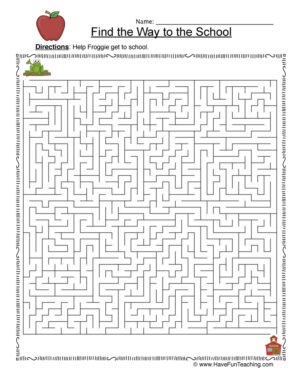 Back to School Maze Worksheet - Have Fun Teaching