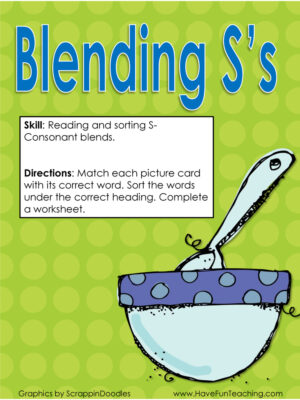 Blending S Blends Activity - Have Fun Teaching