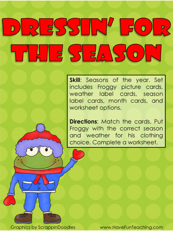 Dressin For the Season Seasons Activity - Have Fun Teaching
