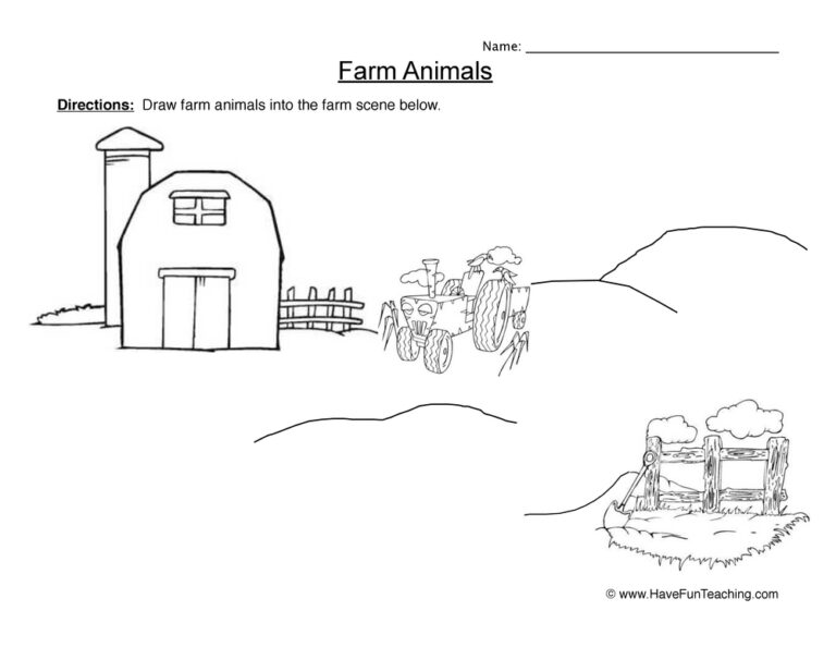 Drawing Farm Animals Worksheet - Have Fun Teaching