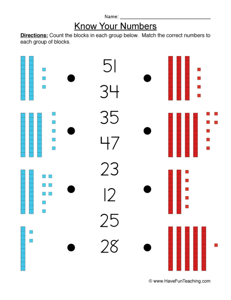 Recognizing Numbers Worksheet - Have Fun Teaching