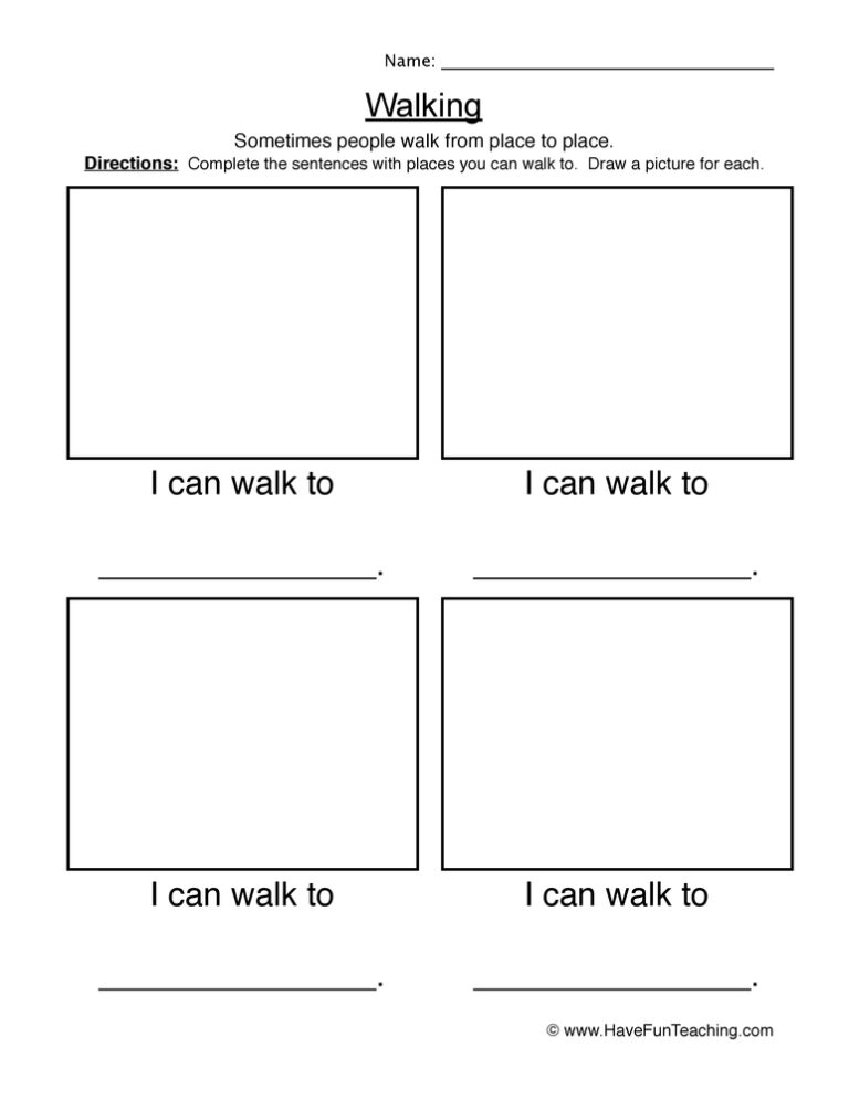 People Walking Transportation Worksheet - Have Fun Teaching