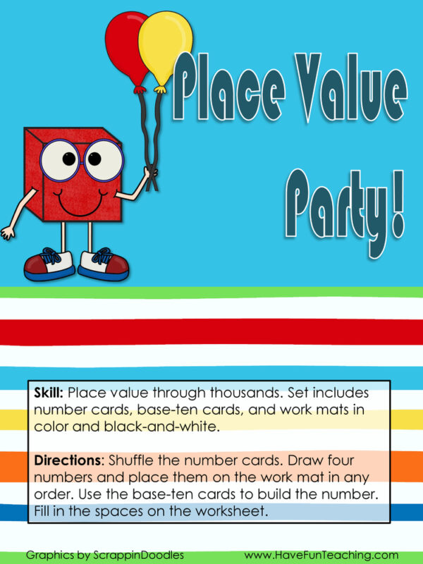 Place Value Party Place Value Activity - Have Fun Teaching