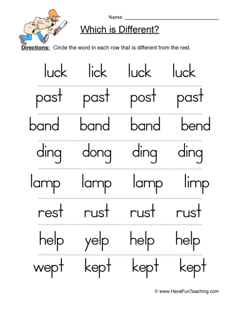 Which is Different Worksheet - Have Fun Teaching