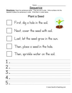 Plant a Seed Sequence Worksheet - Have Fun Teaching