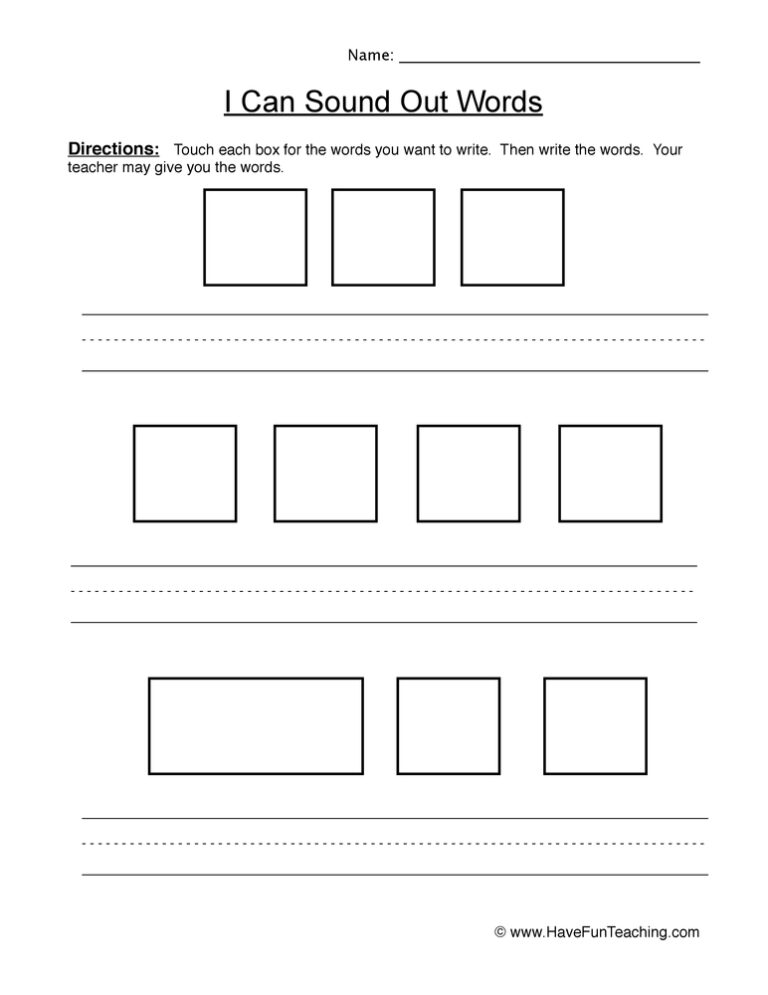 Sound Out Words Worksheet - Have Fun Teaching