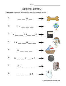 Spelling Long O Worksheet - Have Fun Teaching