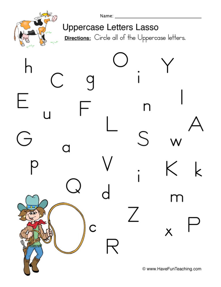 Identifying Uppercase Letters Worksheet - Have Fun Teaching