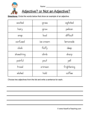 Adjectives Search Worksheet - Have Fun Teaching