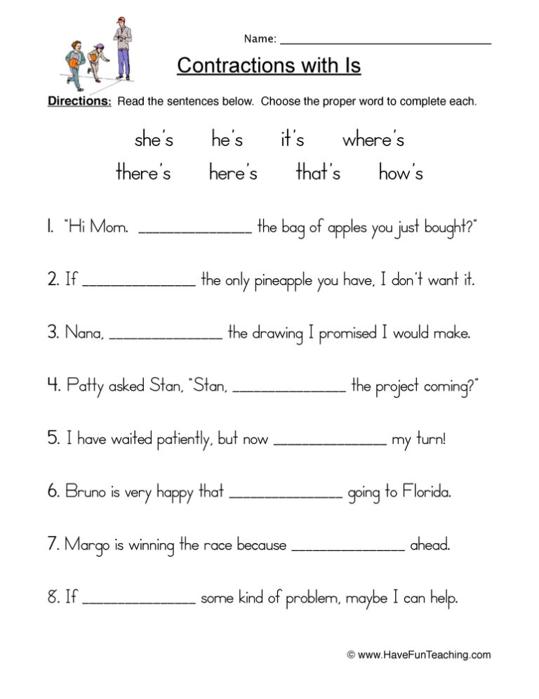 Contractions - Have Fun Teaching