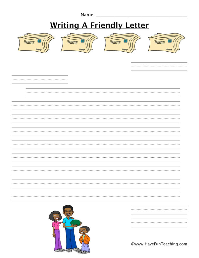 Writing a Letter Worksheet Collection - Have Fun Teaching