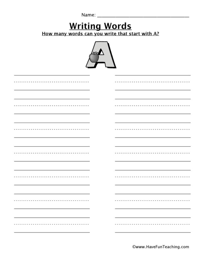Preschool Writing Worksheets - Have Fun Teaching