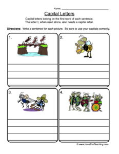 Capitalization Writing Sentences Worksheet - Have Fun Teaching