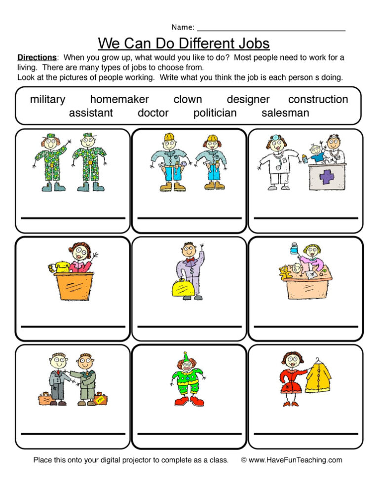 Community Worksheets - Have Fun Teaching