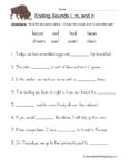Ending Sounds L M N Sentences Worksheet - Have Fun Teaching
