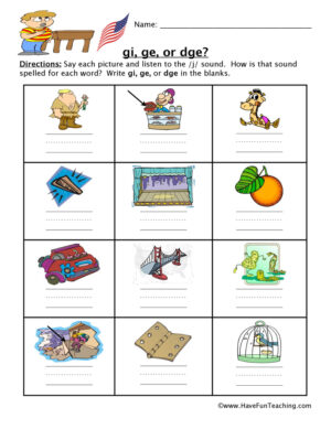 GI GE DGE Worksheet - Have Fun Teaching