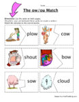 OU OW Matching Game Worksheet - Have Fun Teaching